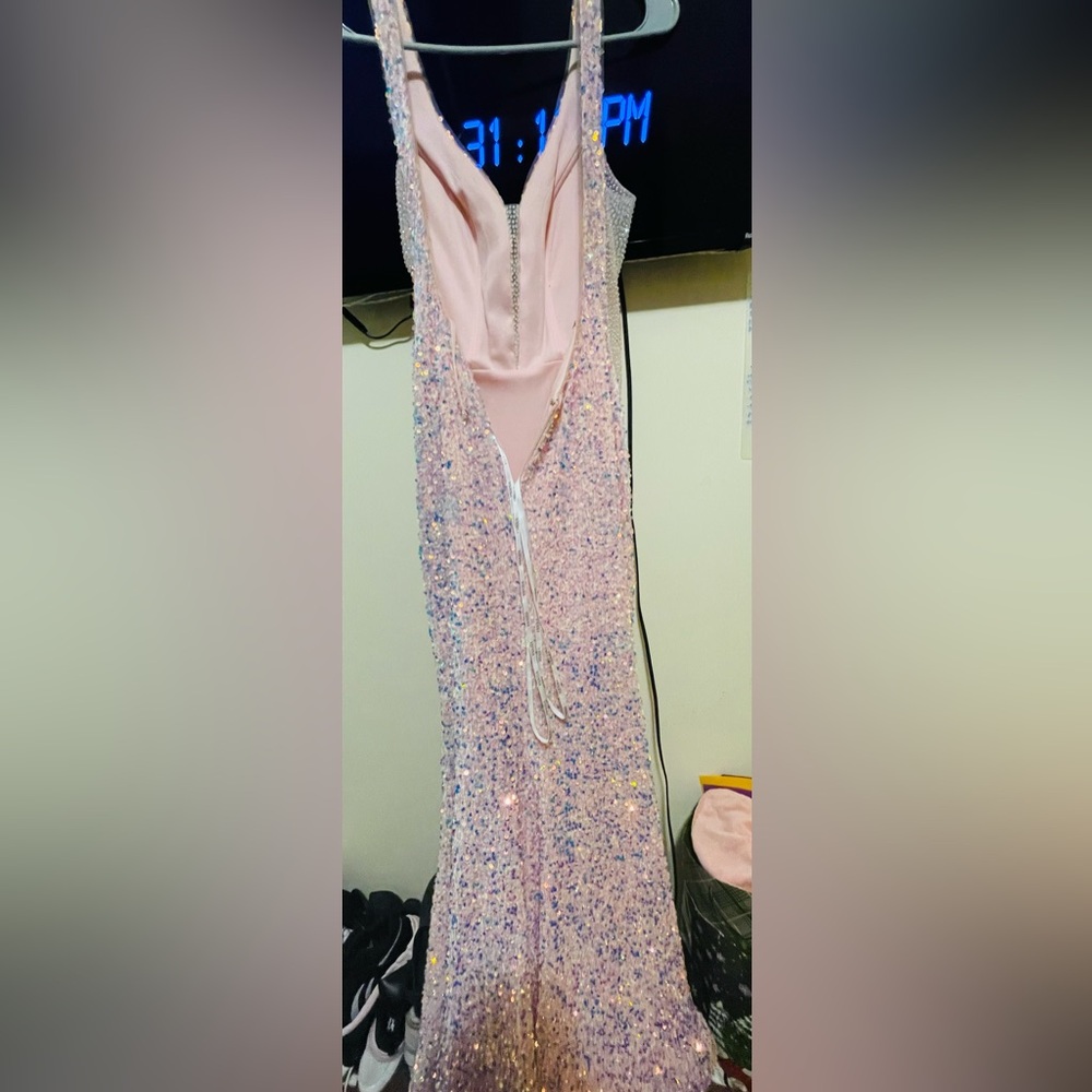 Vienna Prom Light Pink Sequin Gown - Gem